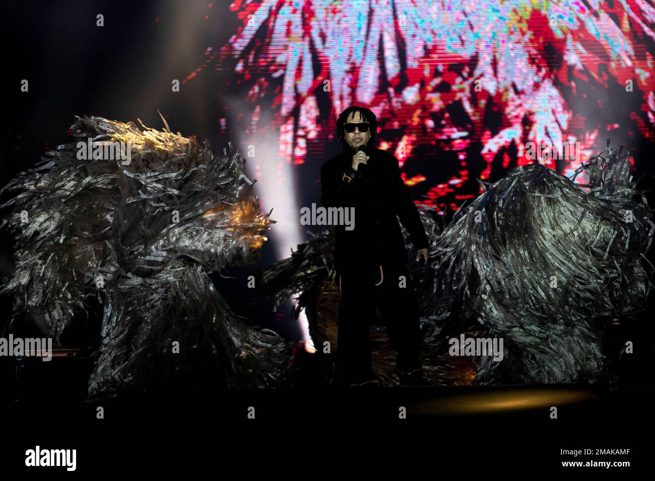 Brazilian singer Djavan performs during the Rock in Rio music festival ...