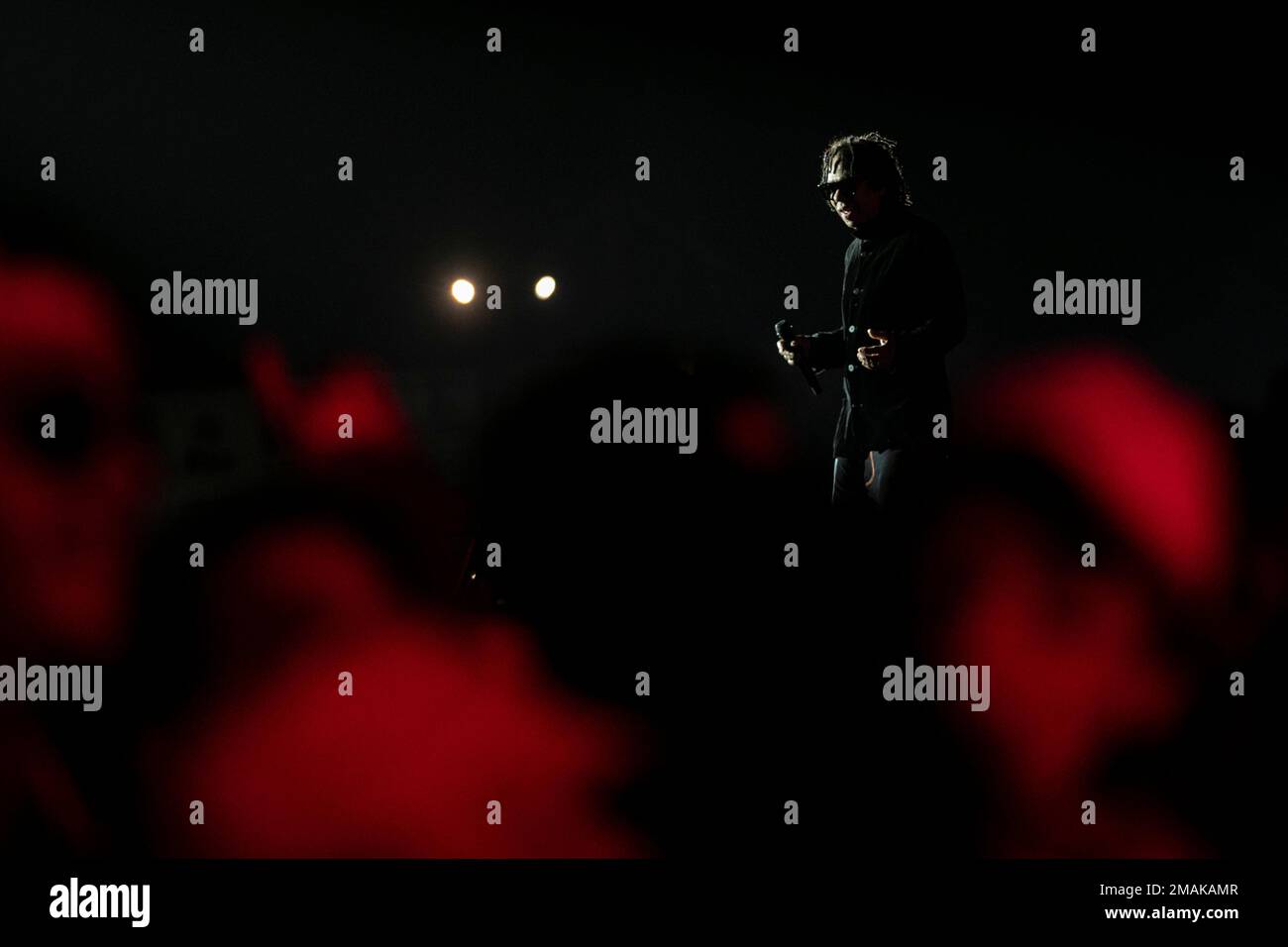 Brazilian singer Djavan performs during the Rock in Rio music festival ...