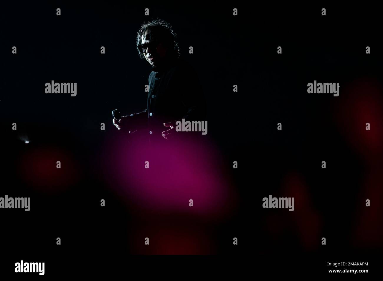 Brazilian singer Djavan performs during the Rock in Rio music festival ...