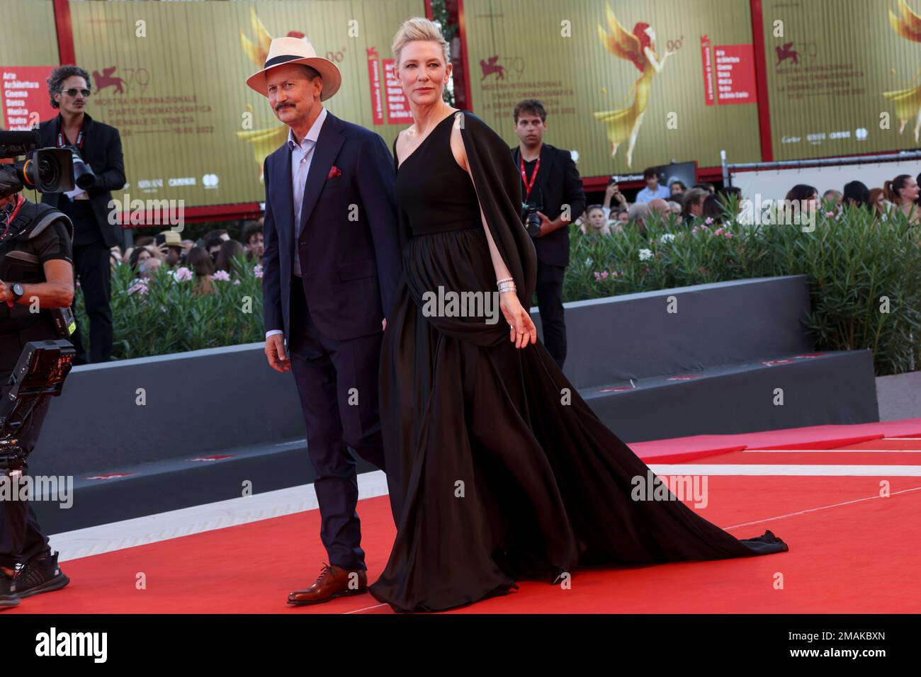 Todd Field, left, and Cate Blanchett pose for photographers upon arrival at the premiere of the ...