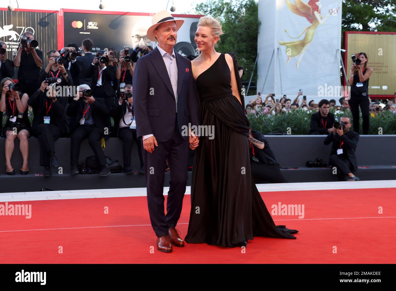 Todd Field, left, and Cate Blanchett pose for photographers upon arrival at the premiere of the ...