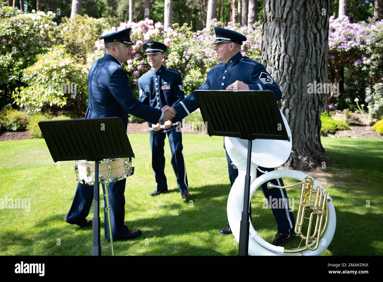 U.S. Air Force Col. Brian Filler, left, 501st Combat Support Wing ...