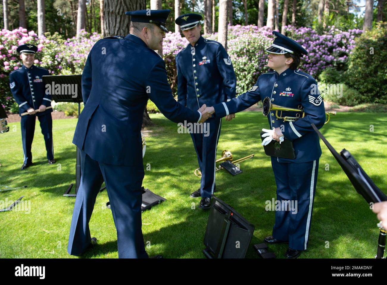 U.S. Air Force Col. Brian Filler, left, 501st Combat Support Wing ...