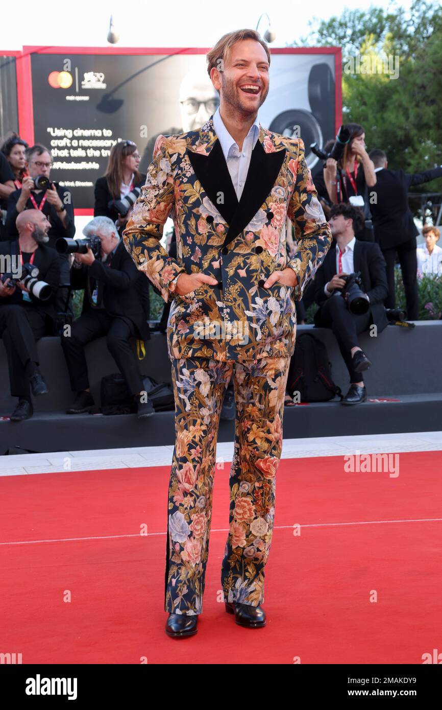 Alessandro Borghi poses for photographers upon arrival at the premiere ...