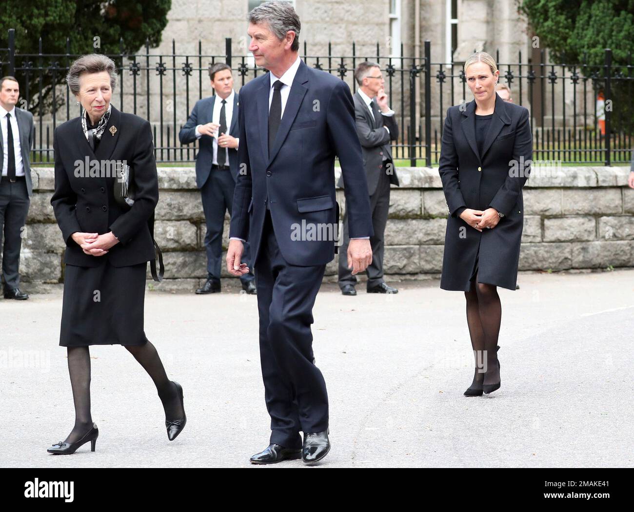 Britain's Princess Anne, her husband Tim Laurence and daughter Zara ...