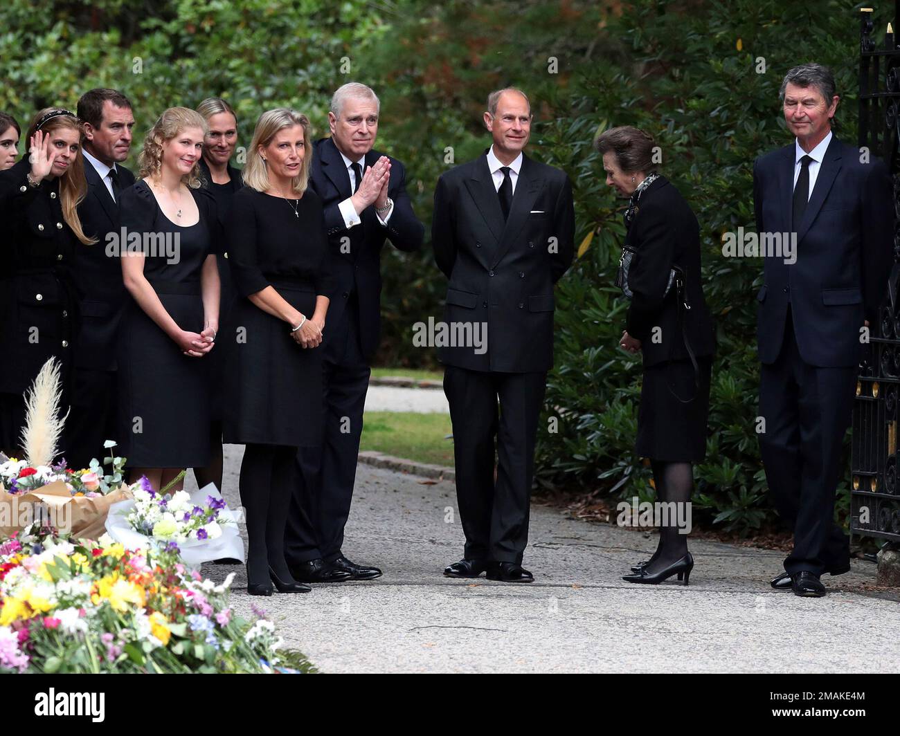 From left, Britain's Princess Eugenie, Peter Phillips, Lady Louise ...