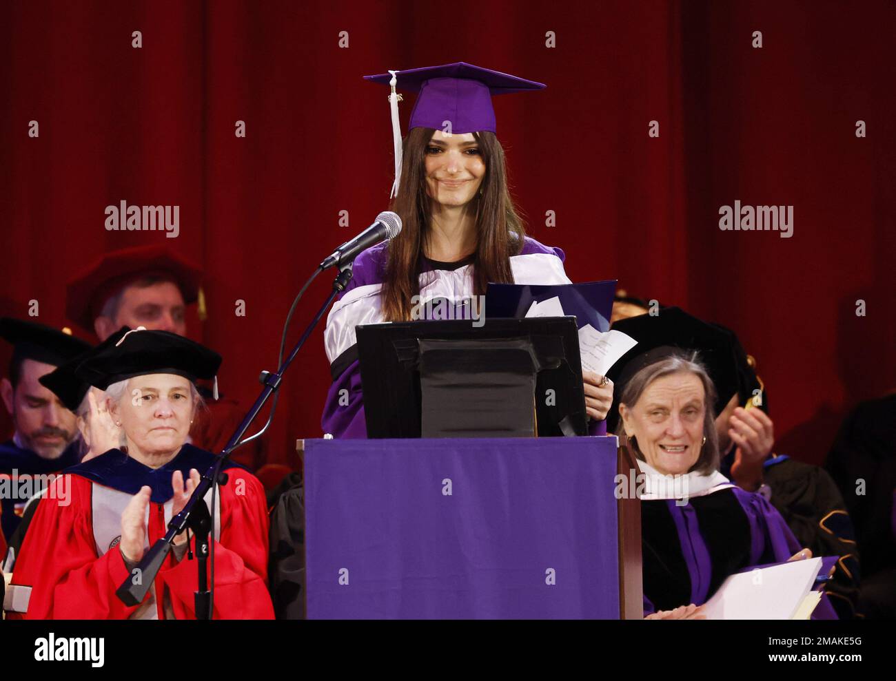 New York, United States. 18th Jan, 2023. Emily Ratajkowski delivers the ...