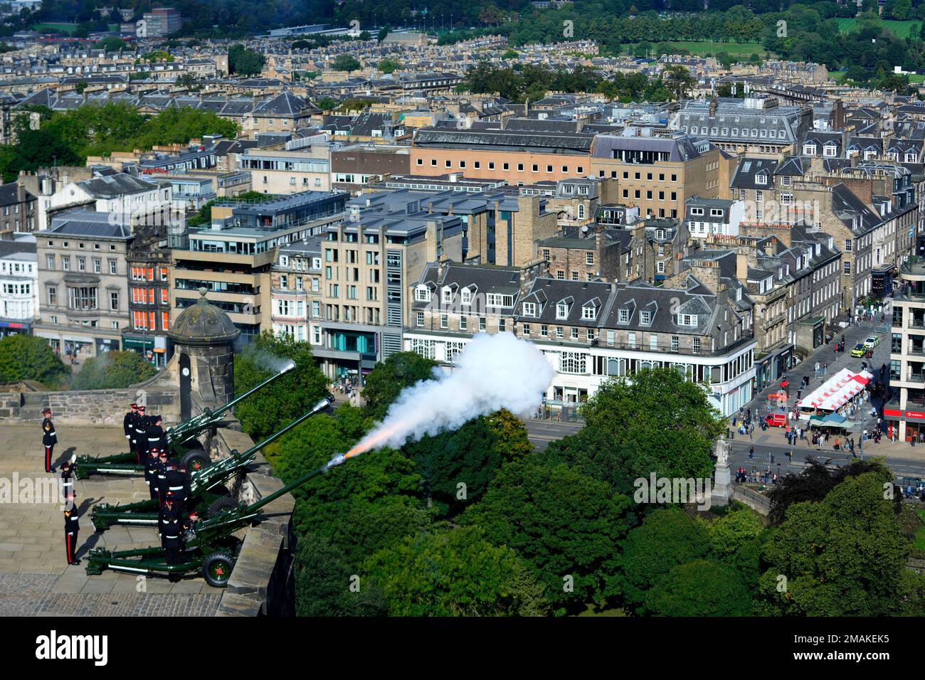 Members of Royal Artillery perform the Gun Salute to mark the ...
