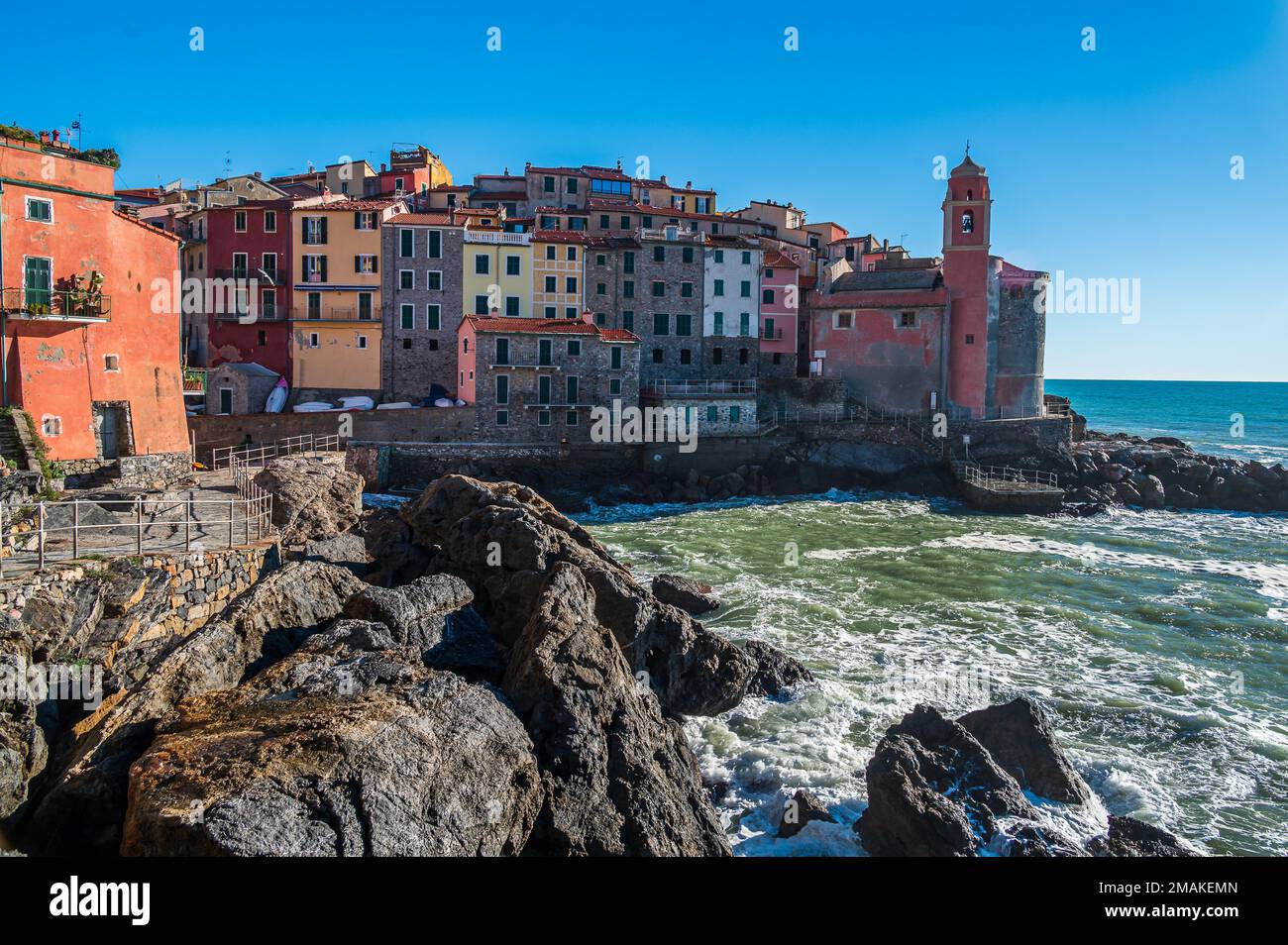 Townscape of Tellaro, beautiful village in the Gulf of La Spezia, Italy ...
