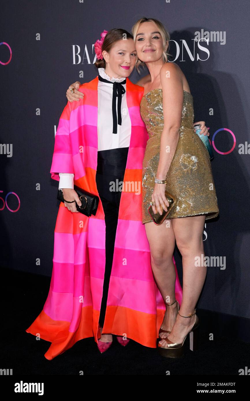Drew Barrymore, left, and Chloe Fineman attend the Harper's Bazaar ...
