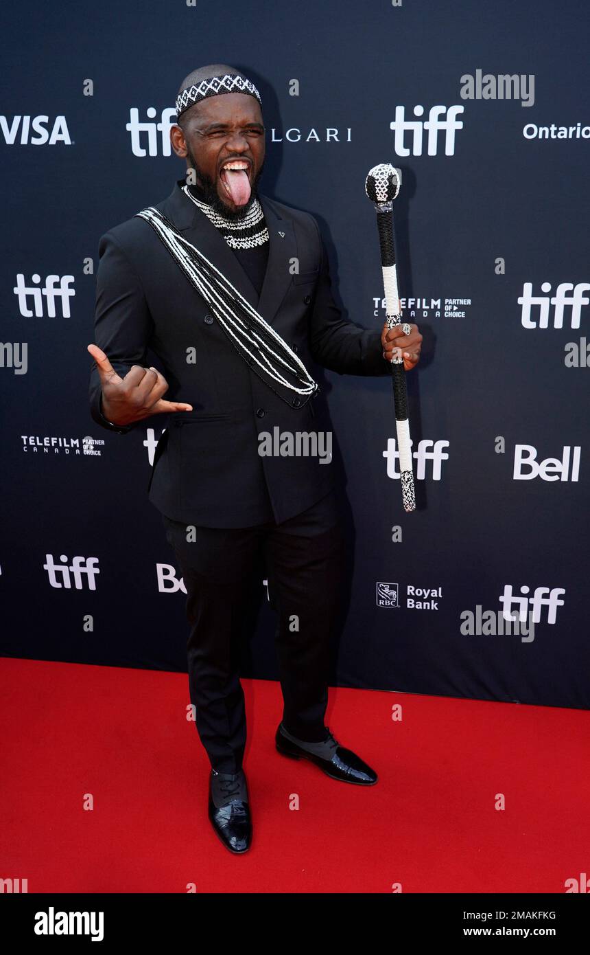 Siv Ngesi poses at the premiere of the film "The Woman King" at Roy ...