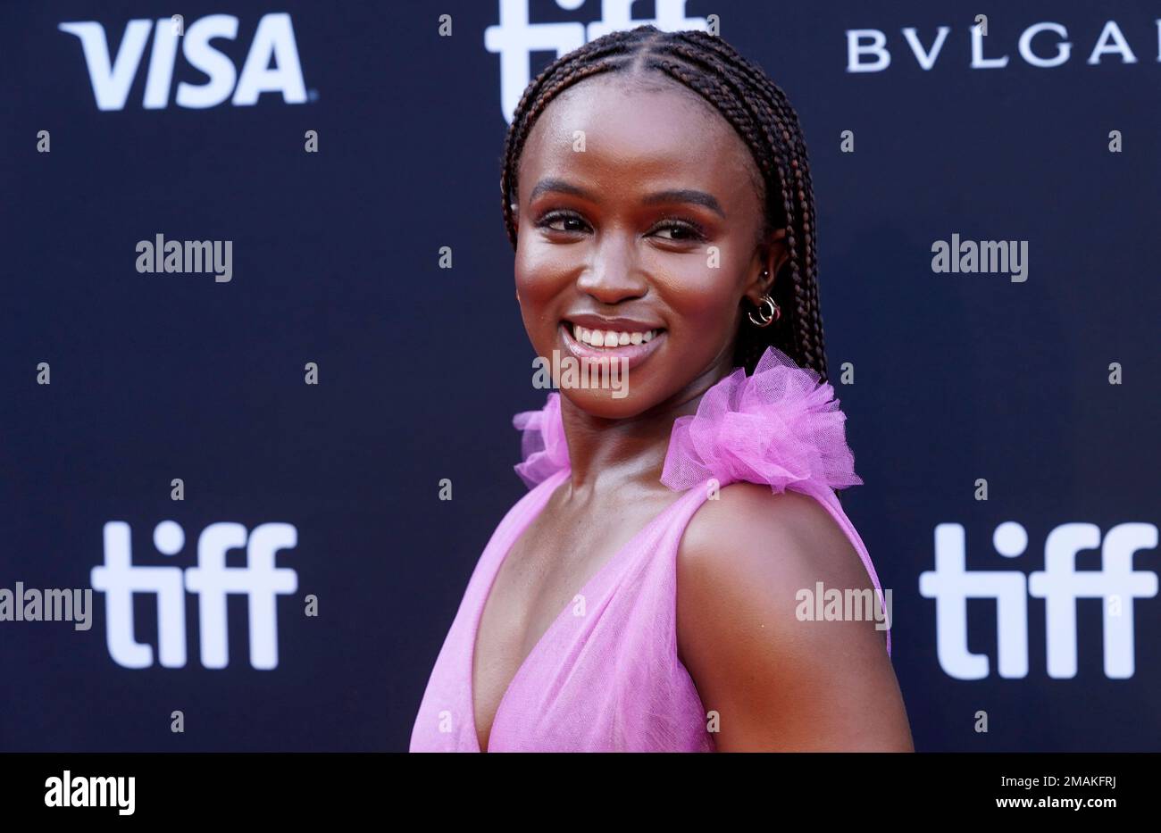 Masuli Baduza poses at the premiere of the film "The Woman King" at Roy ...