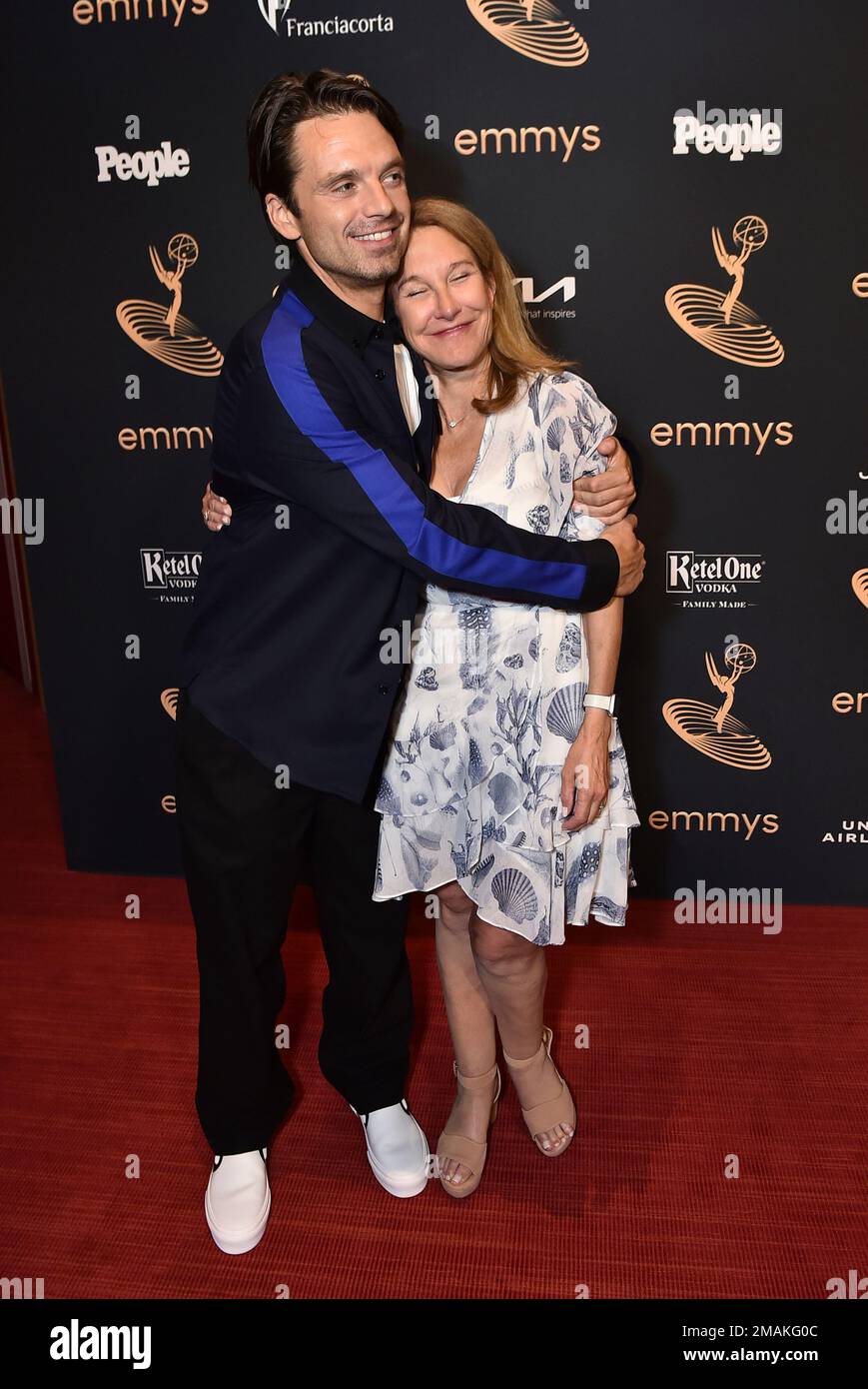 Sebastian Stan, left, and his mother, Georgeta Orlovschi, at the ...