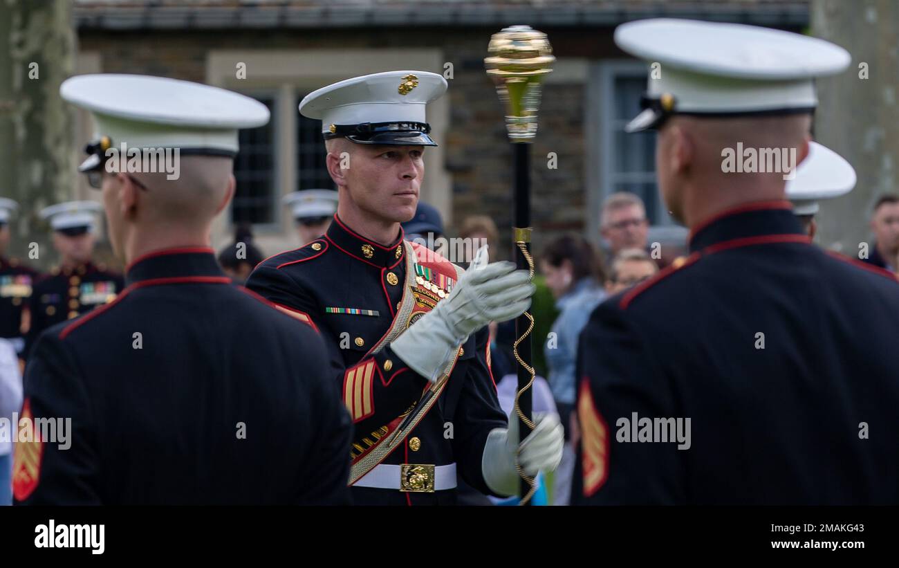 U.S. Marine Corps Gunnery Sgt. Bryan Williams, the Drum Major with the ...