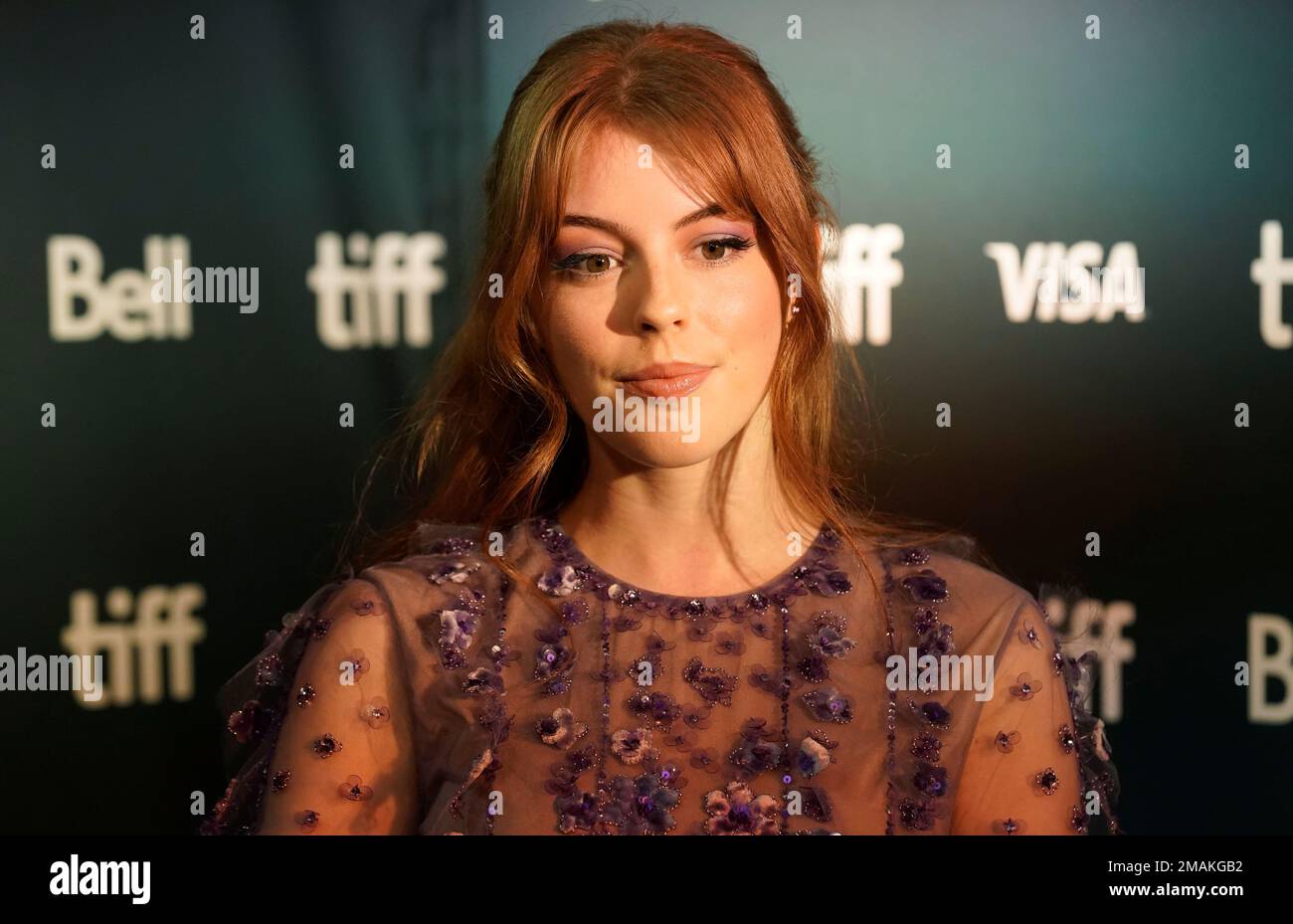 Amelia Gething poses at the premiere of the film "Emily" at the Royal ...