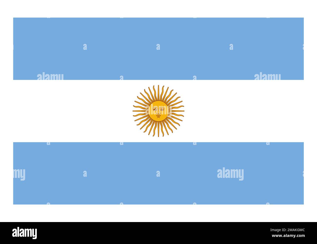 Argentinian flag with Sun of May symbol in the center Stock Vector ...