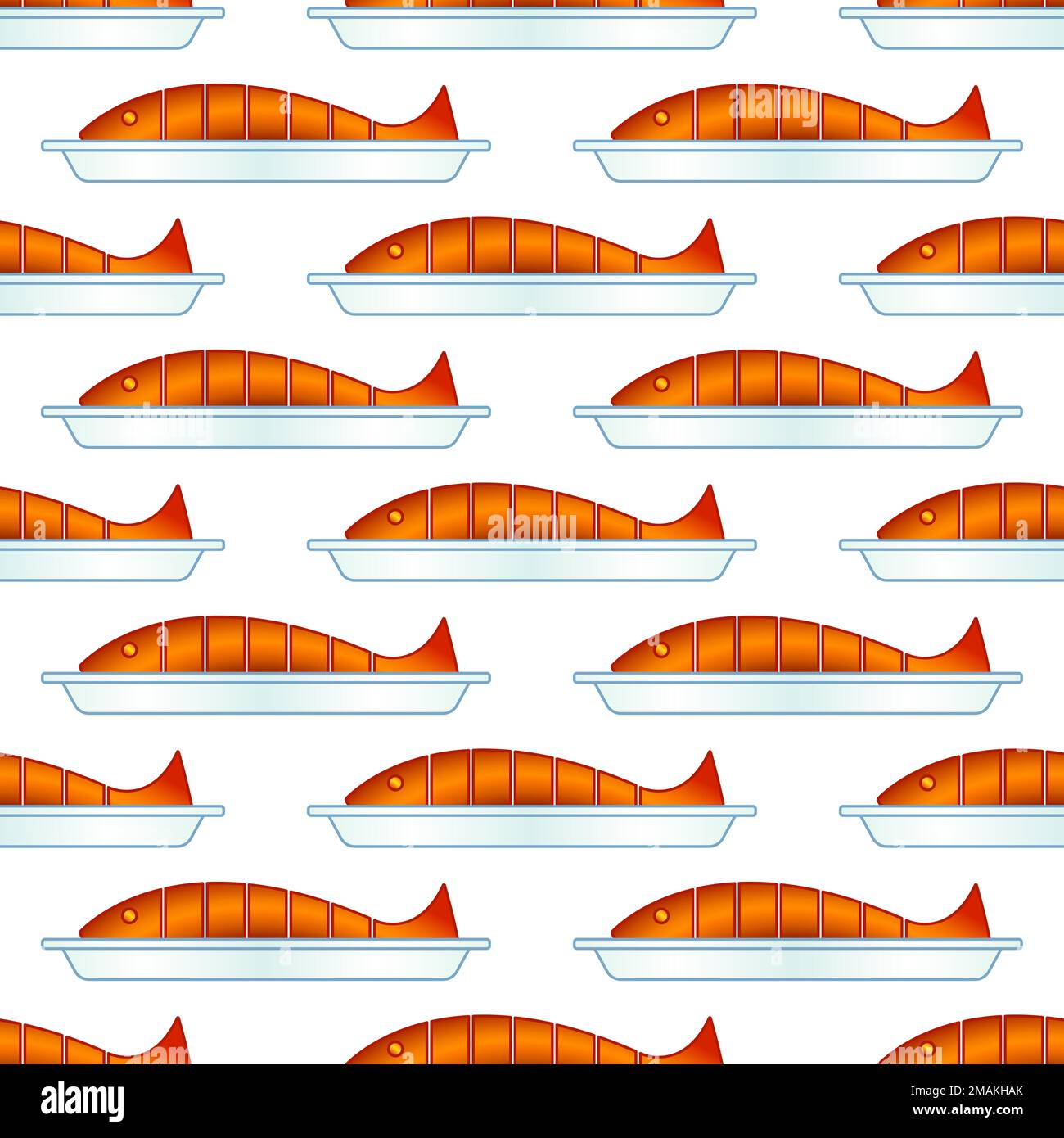 Fish on plate kitchen Stock Vector Images - Alamy