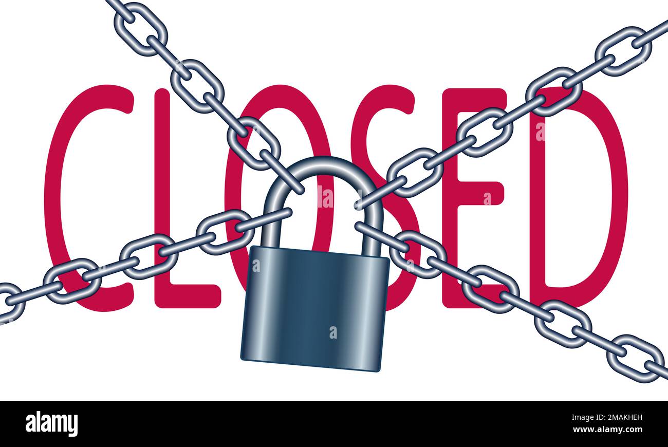 Illustration of a closed padlock with a crossed chain Stock Vector ...