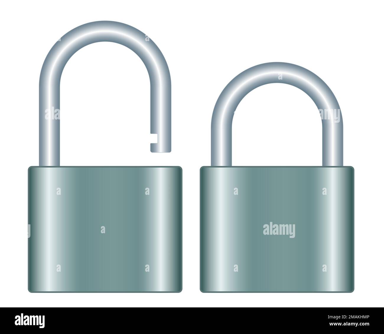 Illustration of open and closed padlock Stock Vector Image & Art - Alamy