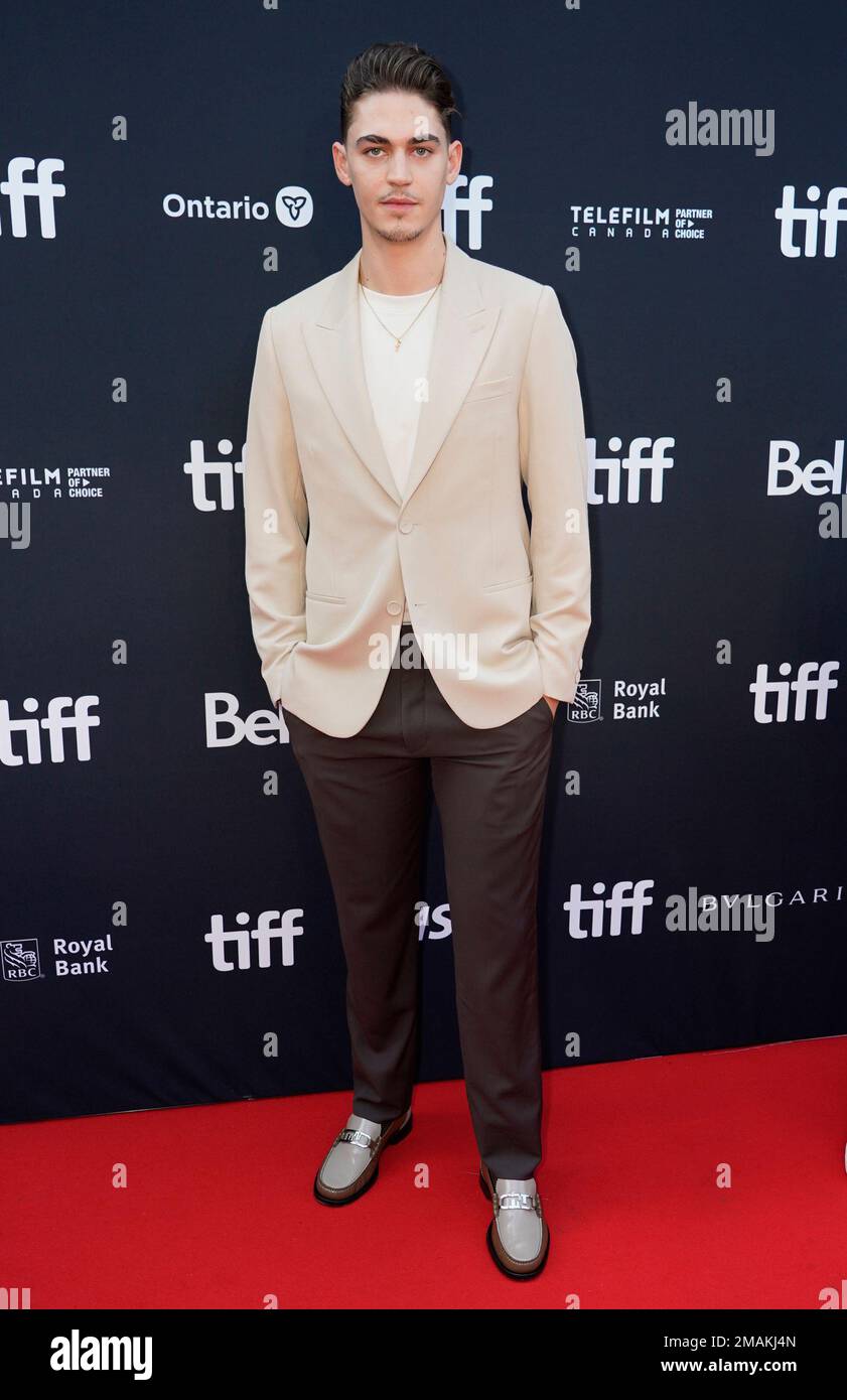 Hero Fiennes Tiffin attends the premiere for "The Woman King" on day ...