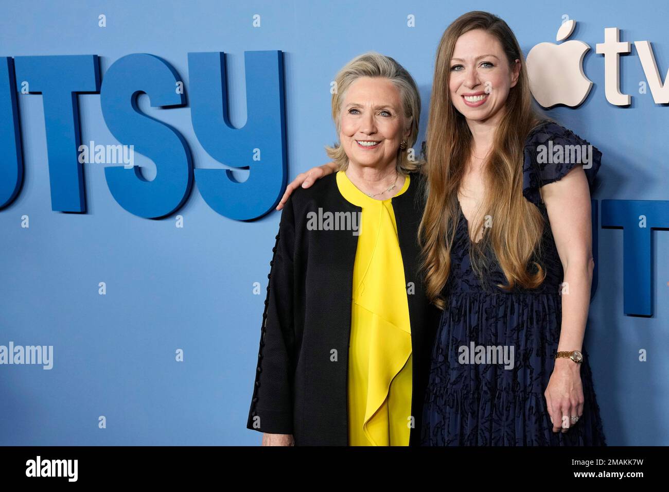 Hillary Clinton, left, and Chelsea Clinton attend the premiere of the ...