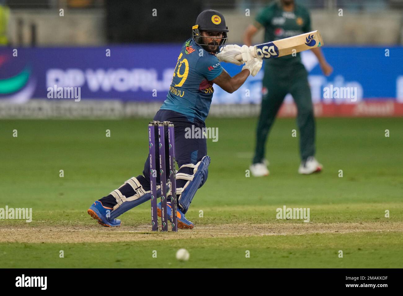 Sri Lanka's Wanindu Hasaranga de Silva plays a shot during the T20 ...