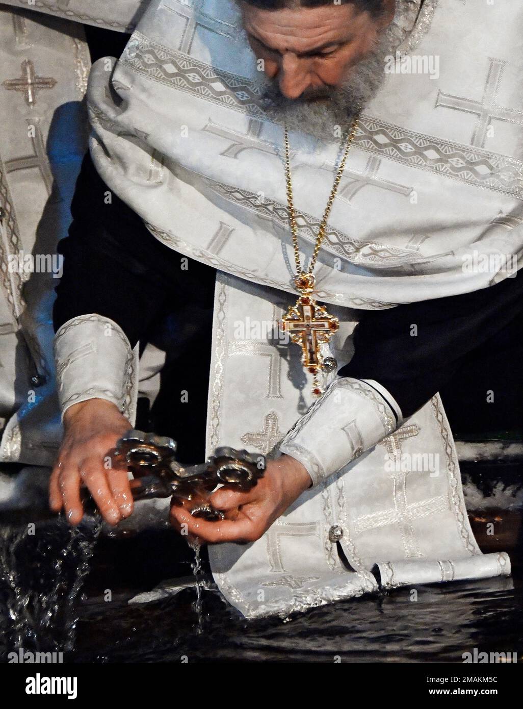 Feast of the Baptism of the Lord. Epiphany bathing in the Palace Pond ...