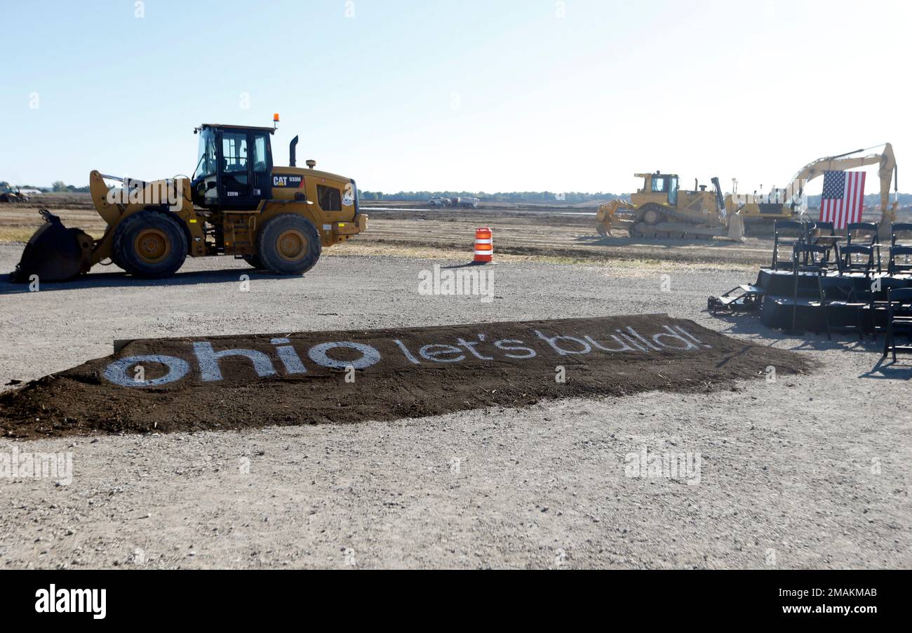 The ground breaking site is seen before the groundbreaking ceremony for ...