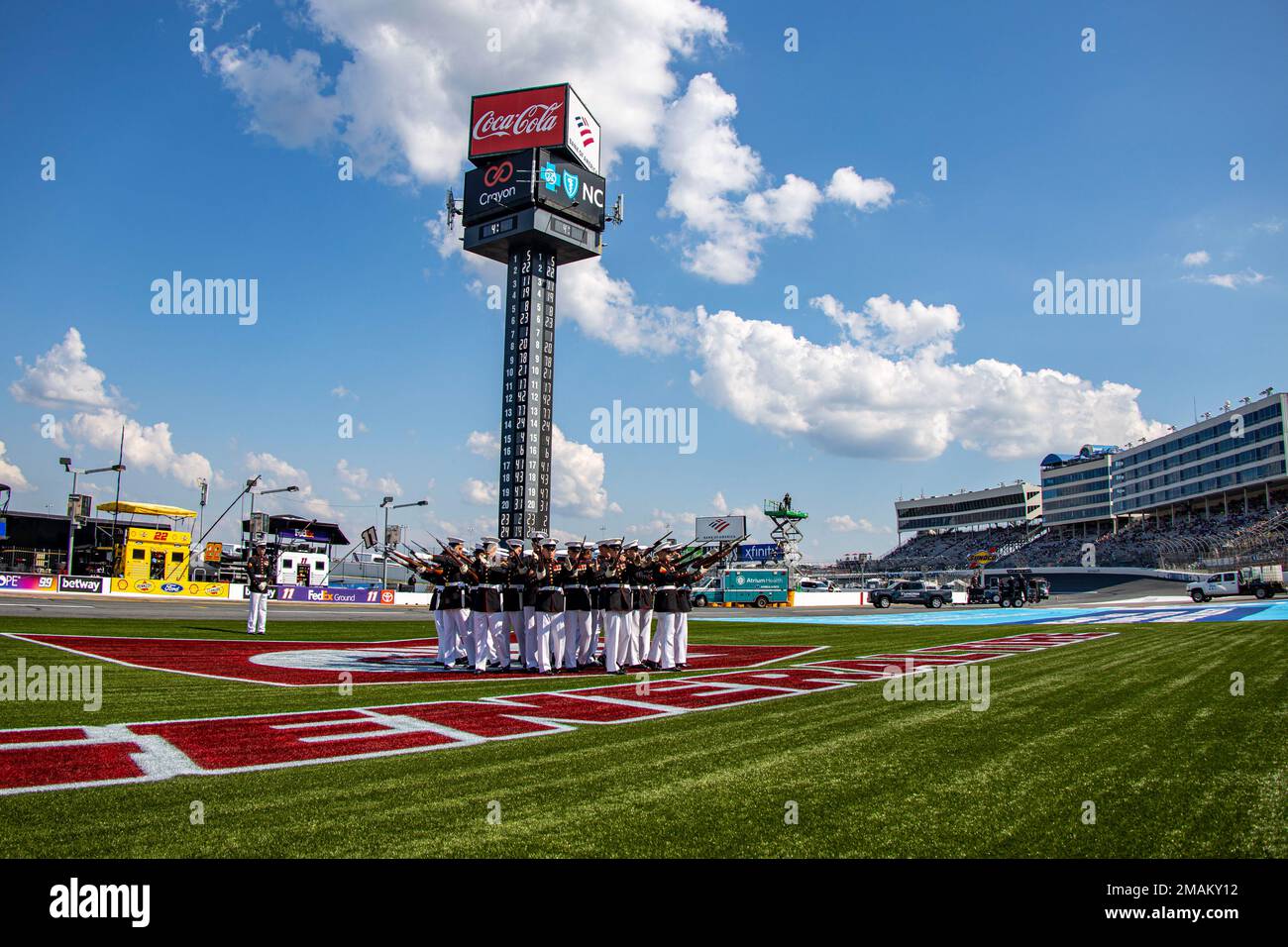 Marines with the Silent Drill Platoon execute their “bursting bomb ...
