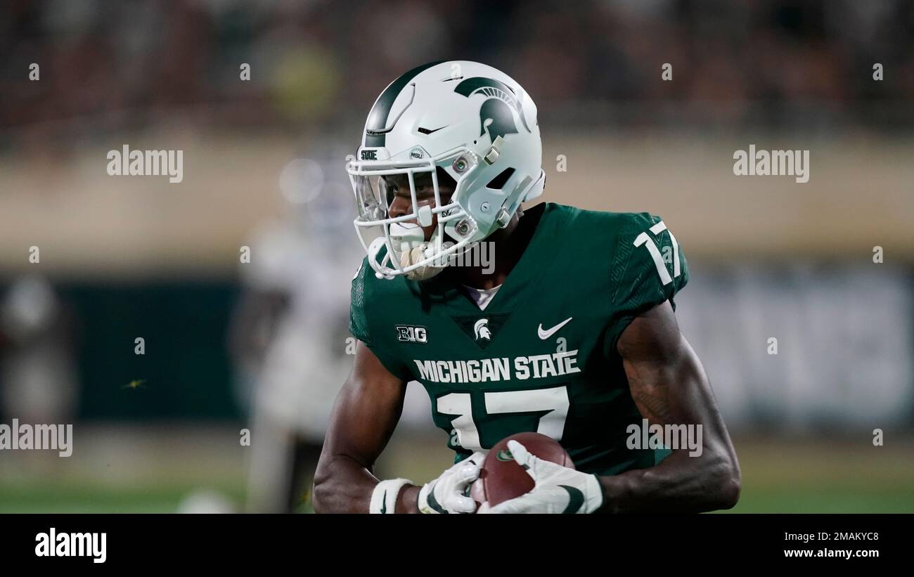 Michigan State wide receiver Tre Mosley plays during an NCAA college ...