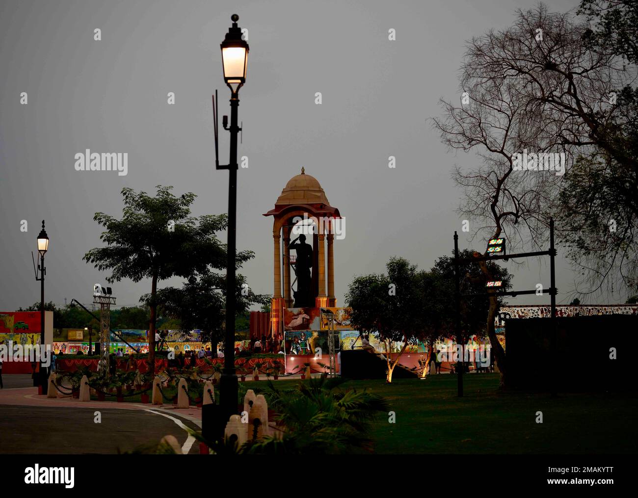 A statue of Netaji Subhash Chandra Bose stands at the revamped Central ...