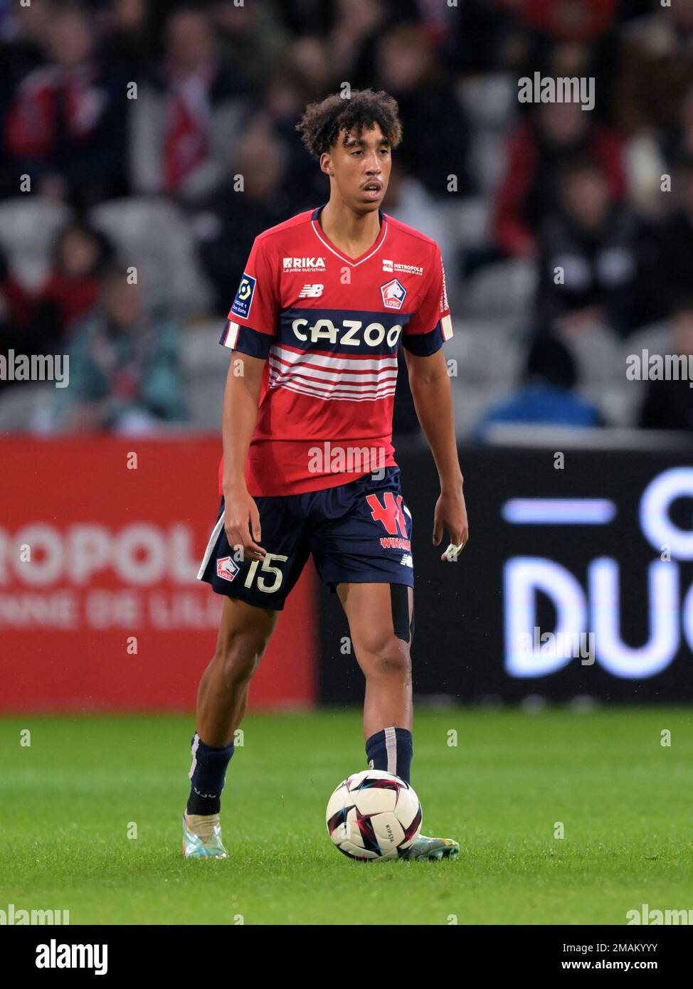 LILLE - Leny Yoro of LOSC Lille during the French Ligue 1 match between Lille OSC and Estac ...