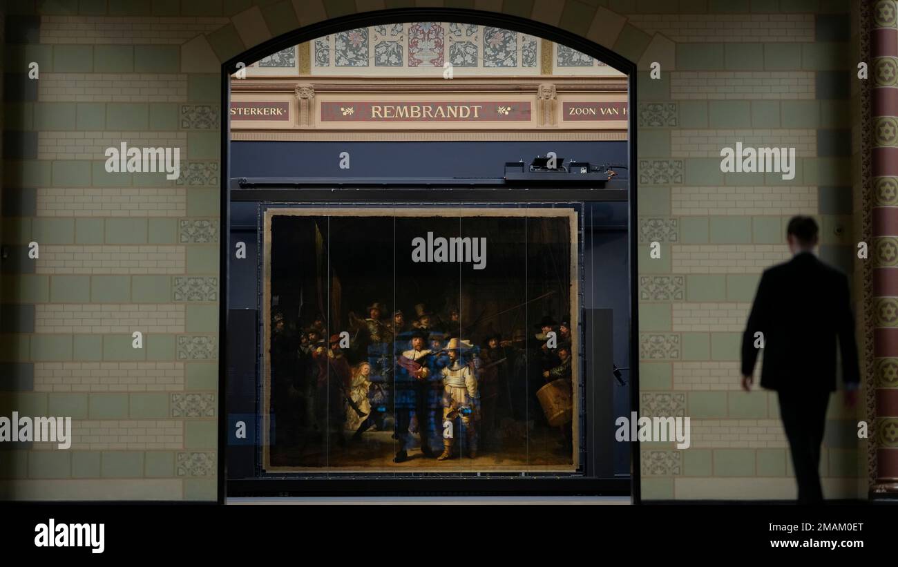 Rembrandt's Night Watch at the Rijksmuseum in Amsterdam, Netherlands ...