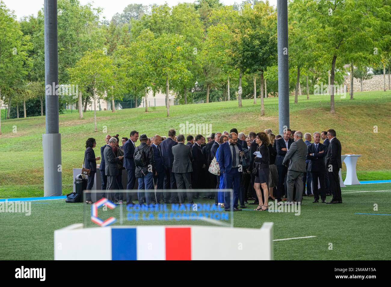 Participants gather prior to the start of the transforming France event ...