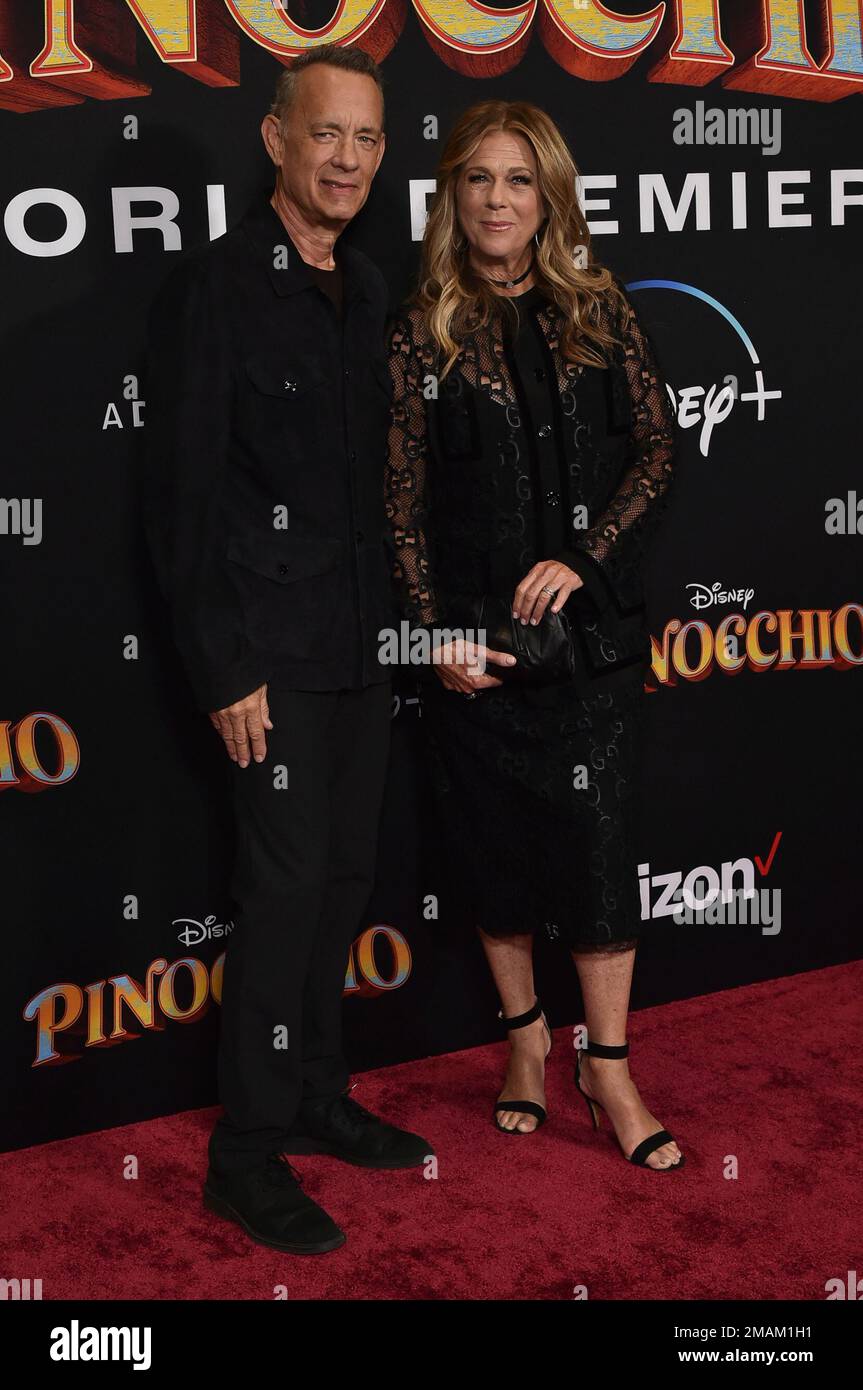 Tom Hanks, left, and Rita Wilson arrive at the world premiere of ...