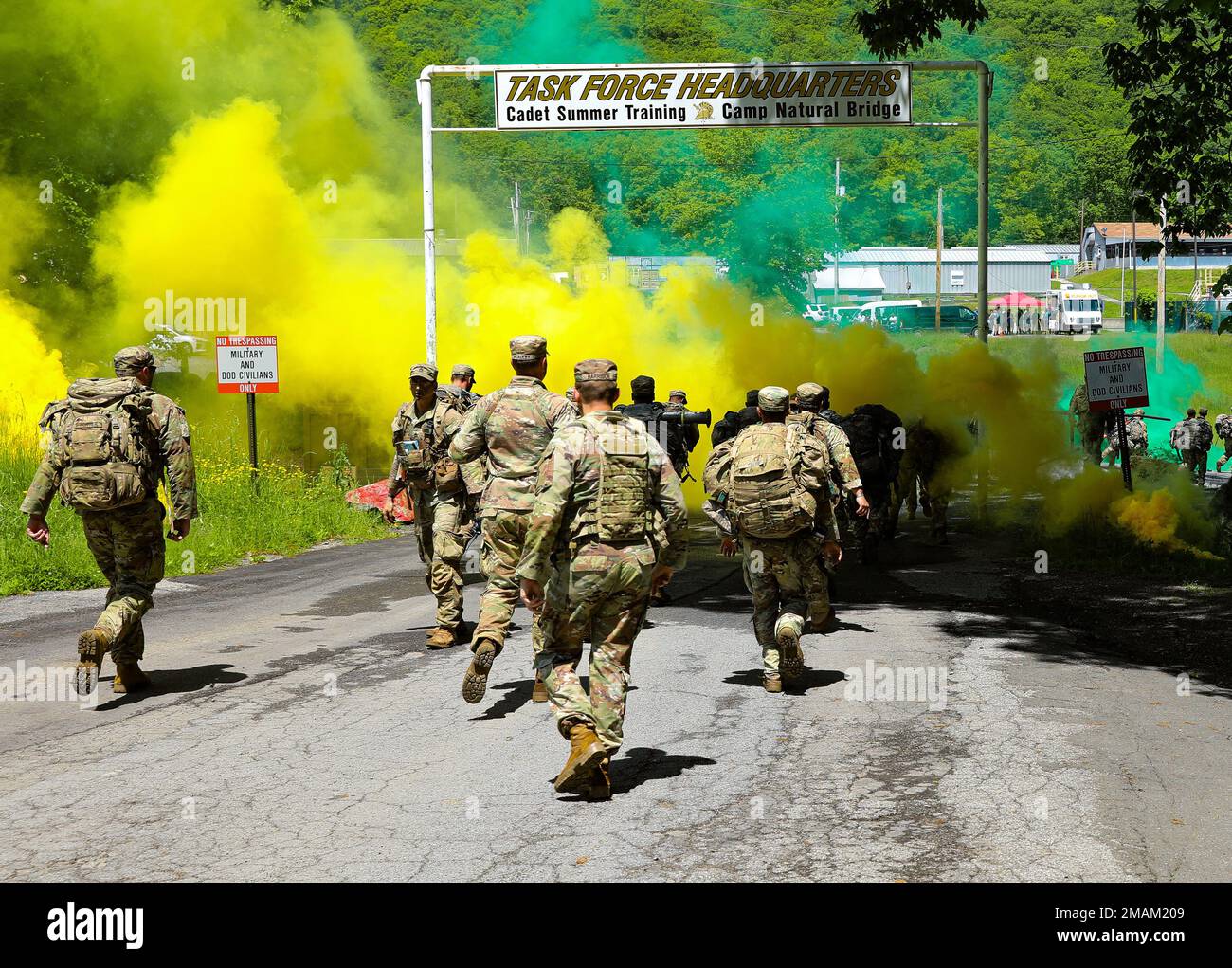 Cadets with the United States Military Academy tap the symbol of 1st ...
