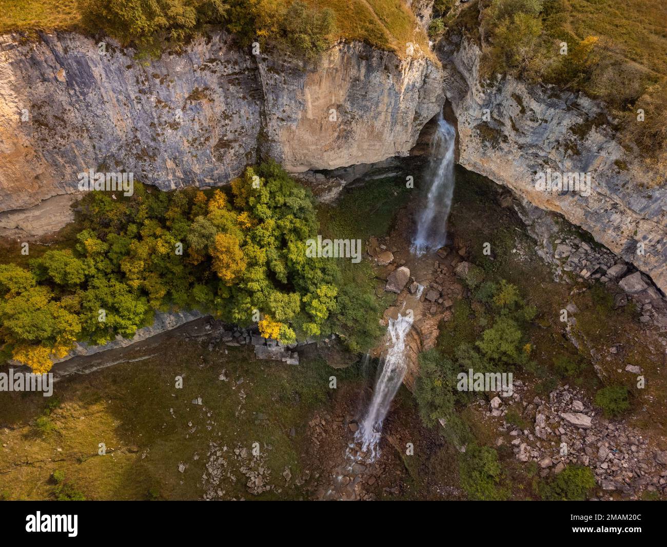 Khan waterfall. Matla nature extreme park. Caucasus scenery. Dagestan ...