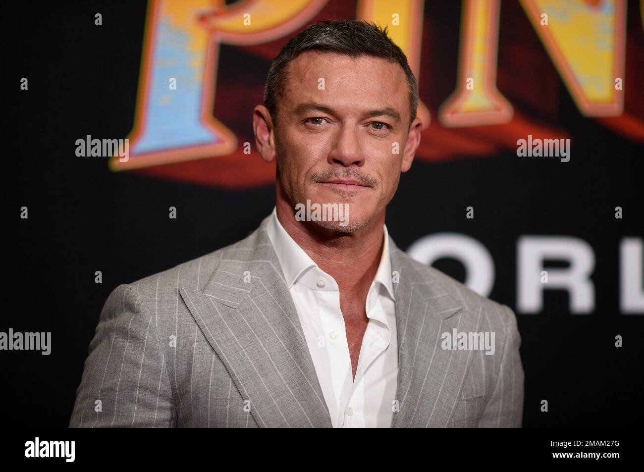 Luke Evans arrives at the world premiere of "Pinocchio" on Wednesday ...