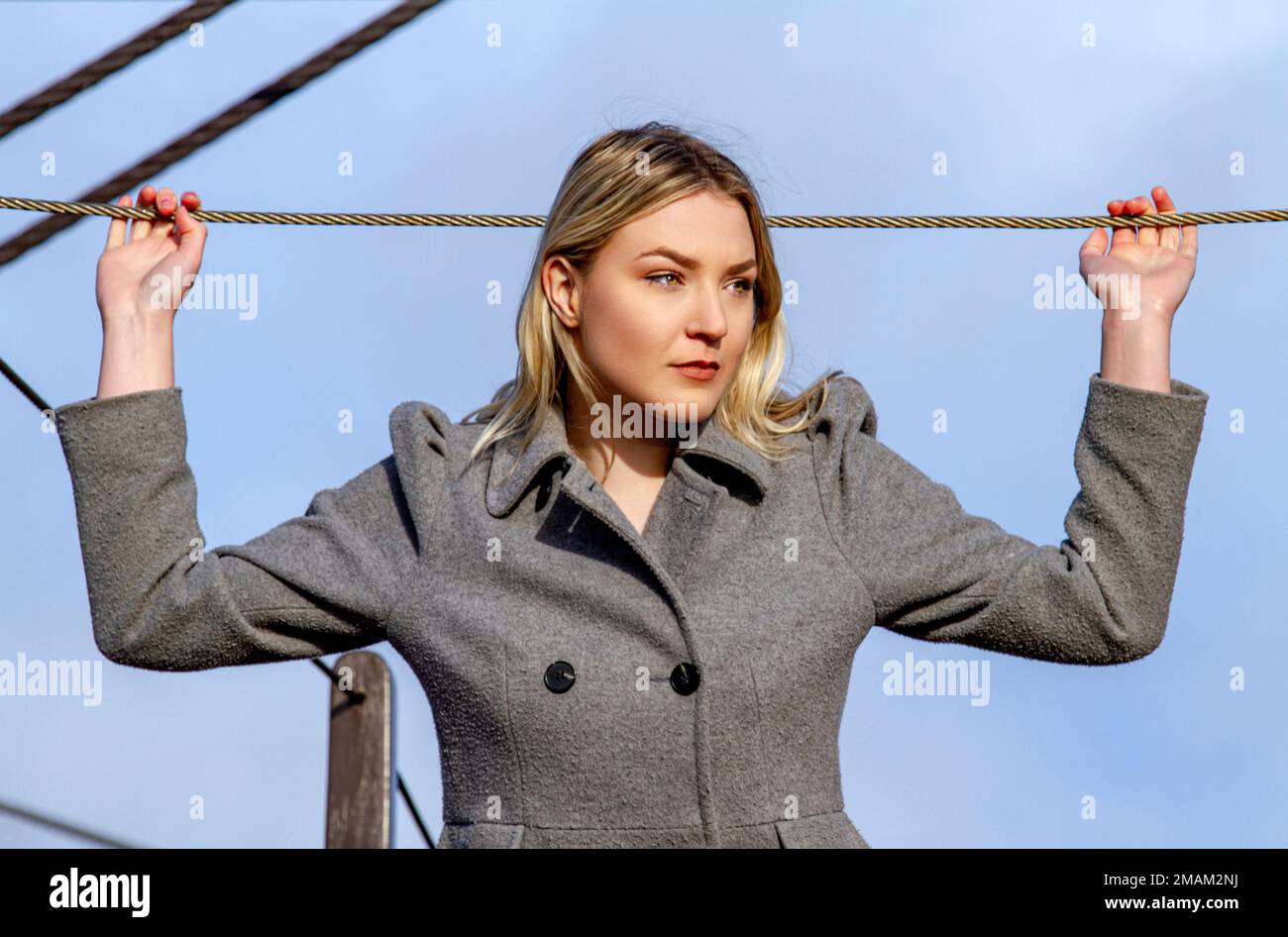 Woman is on board the rrs discovery ship dundee hi-res stock ...