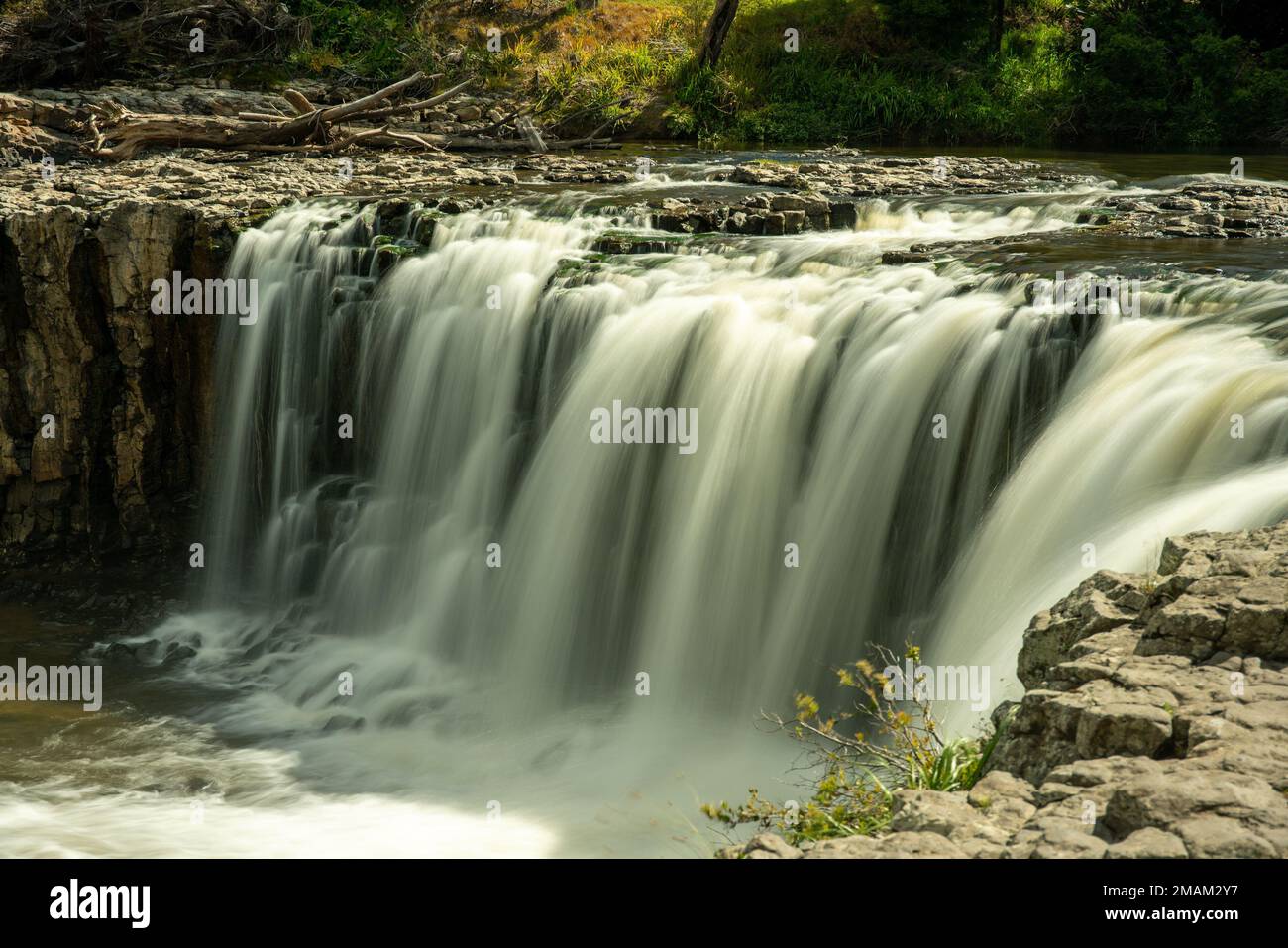 The incredible power in the cascade of water as the river enters the ...