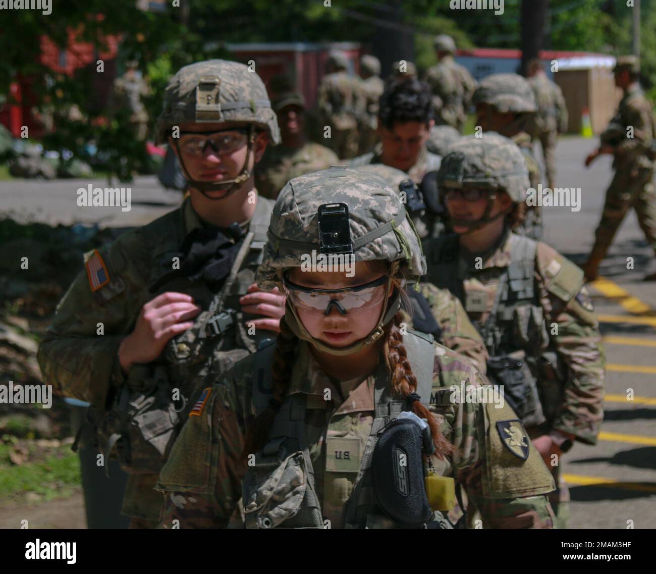 Cadets with the U.S. Military Academy check in for their Cadet Field ...