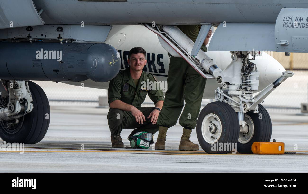 U.S. Marine Cpl. Nathaniel Smith, an F/A-18 airframe mechanic with ...