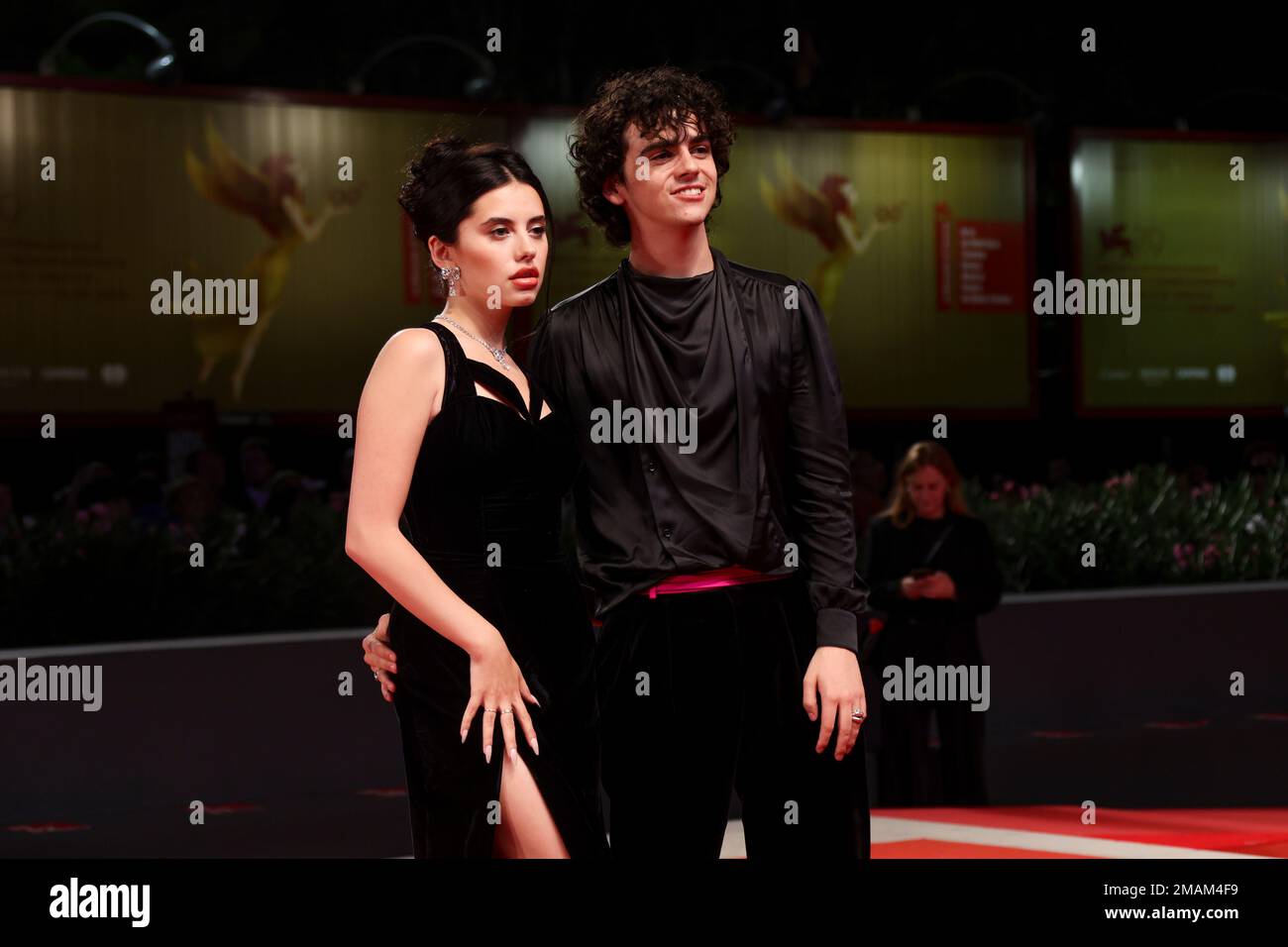 Morgan Cohen, left, and Jack Dylan Grazer pose for photographers upon ...