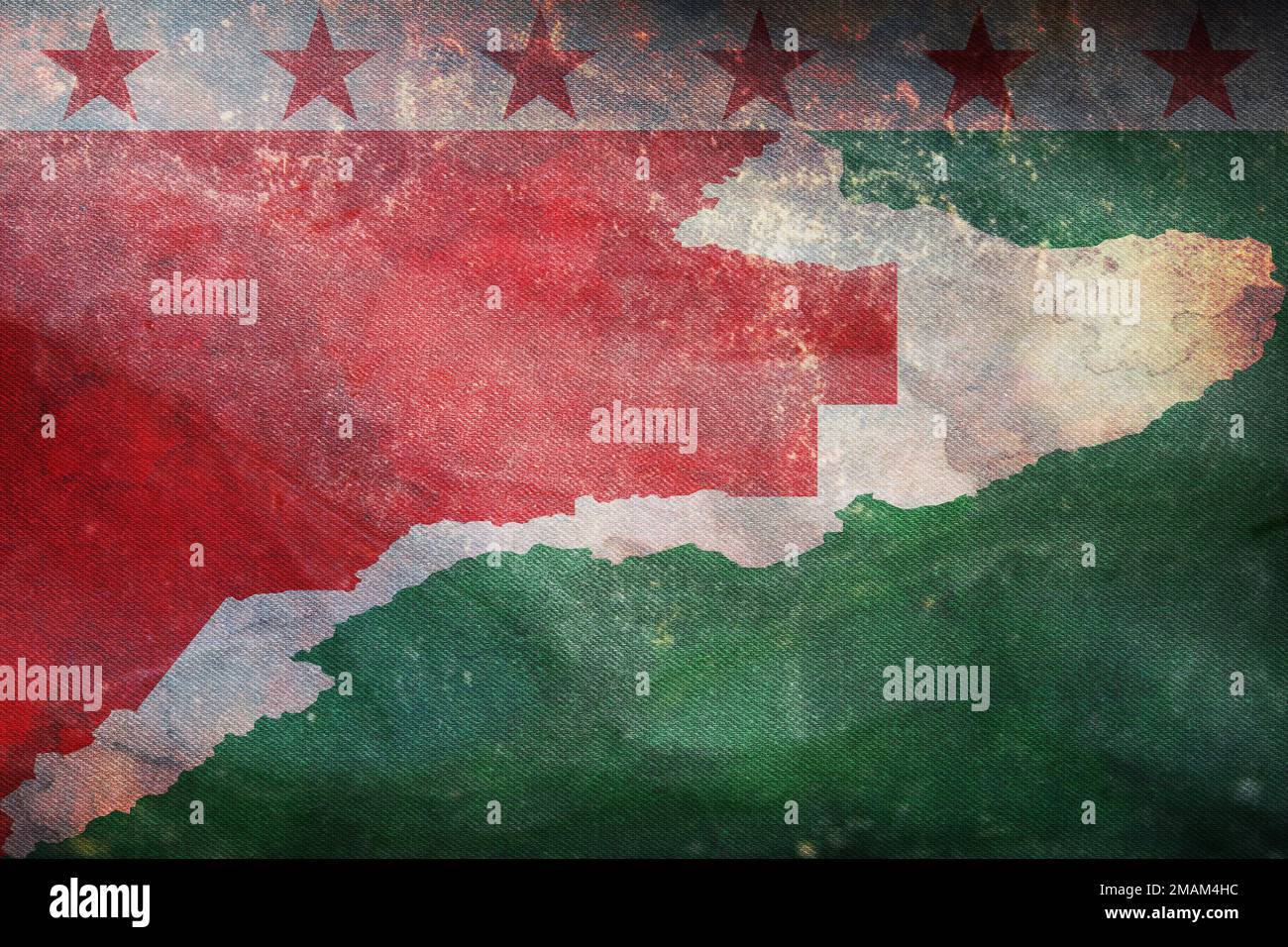 Top view of flag La Paz Robles, Cesar Colombia. Colombian travel and ...