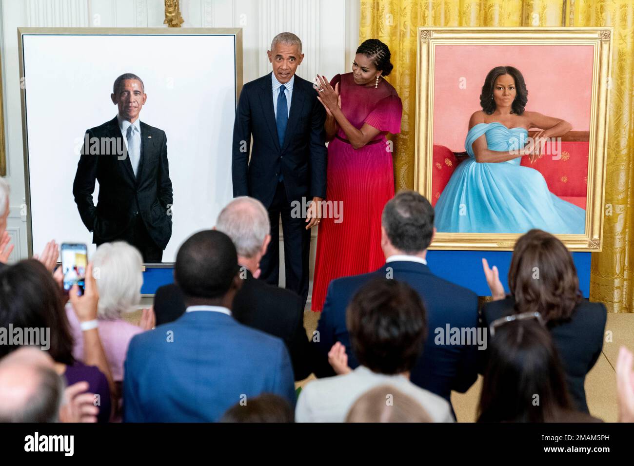Former President Barack Obama and former first lady Michelle Obama ...