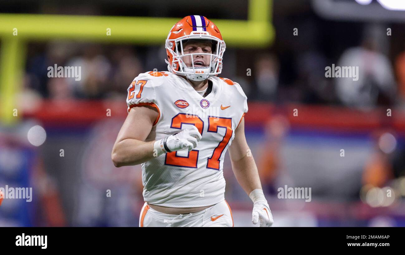 Clemson's Carson Donnelly (27) defends during the first half of an NCAA ...