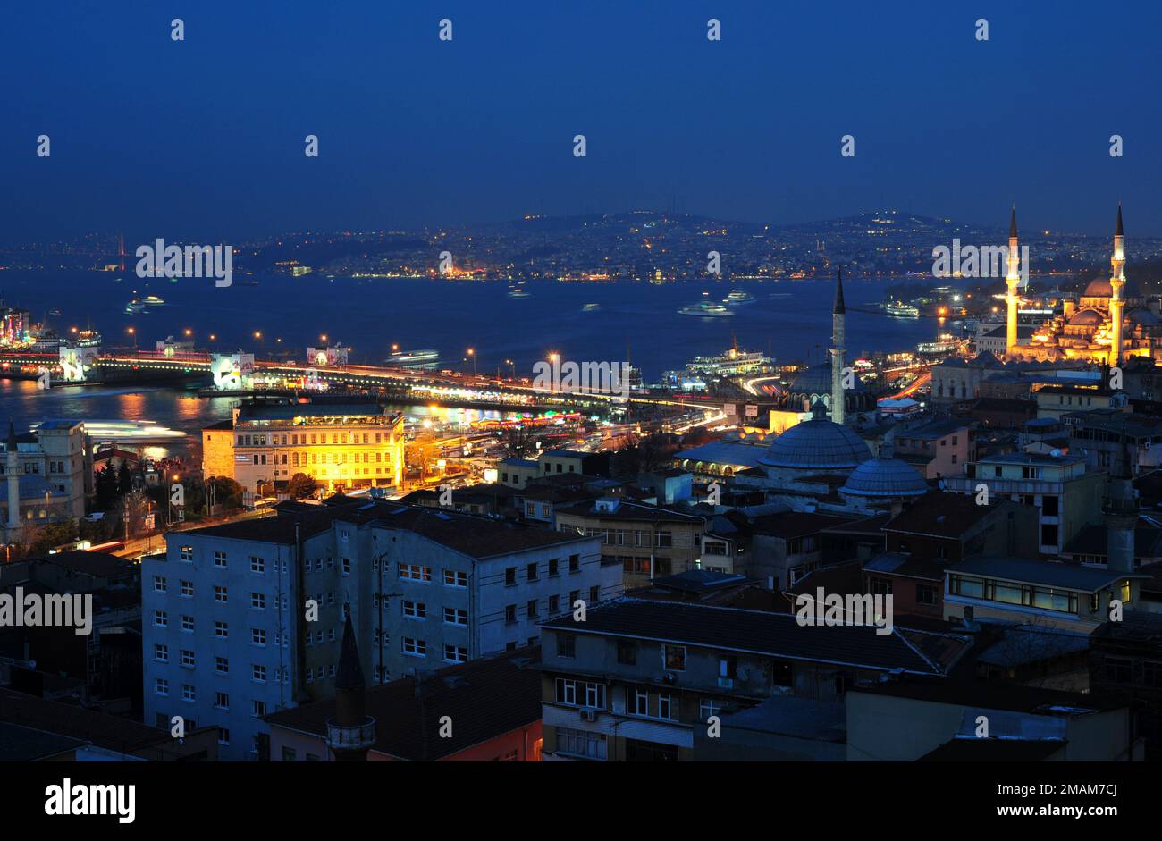 A nightscape view in Istanbul, Turkey Stock Photo - Alamy