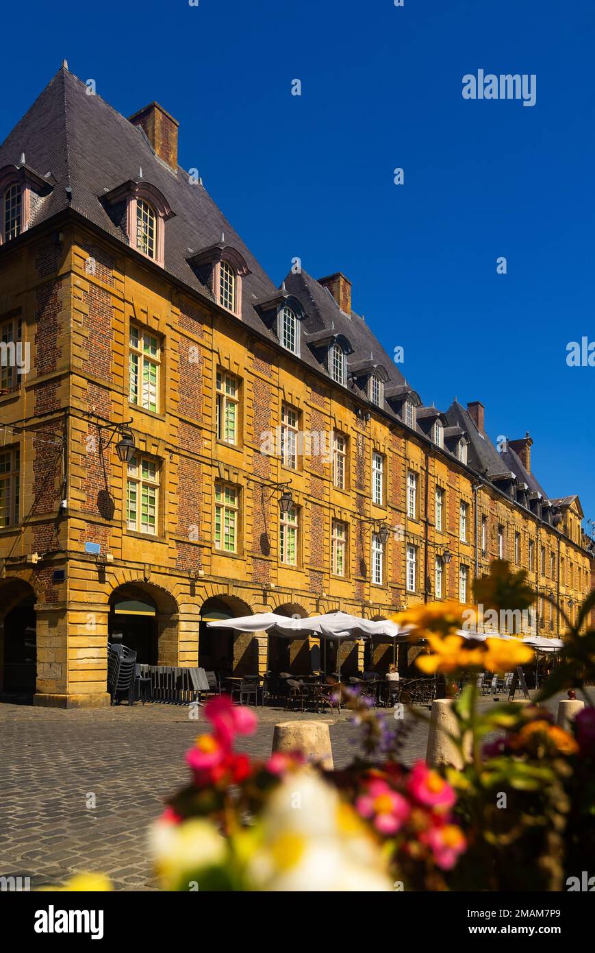 Typical architecture of city of Charleville Meziere on Place Ducale ...