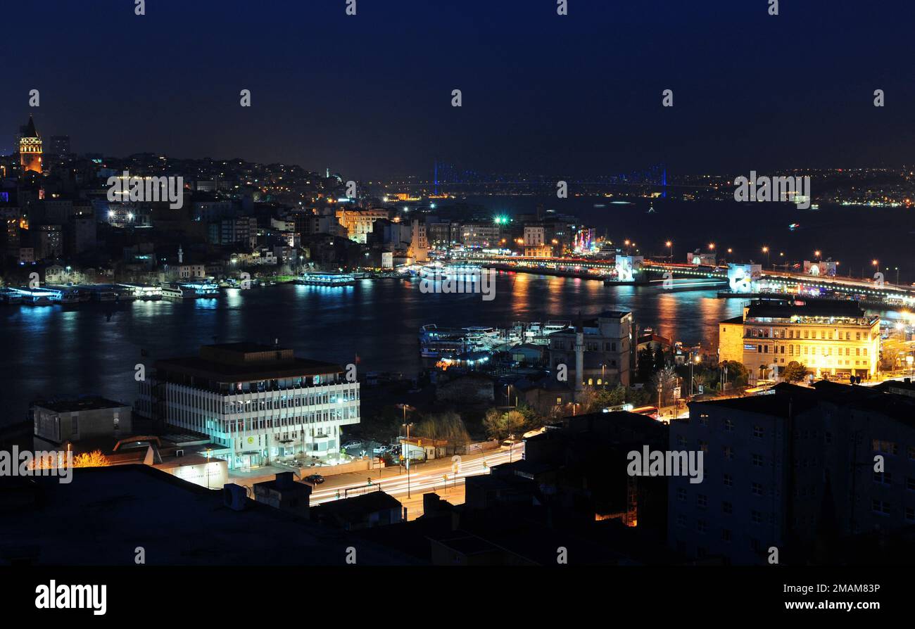 A nightscape view in Istanbul, Turkey Stock Photo - Alamy