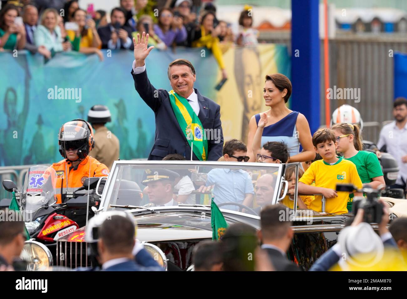Brazil's President Jair Bolsonaro and his wife Michelle Bolsonaro ...